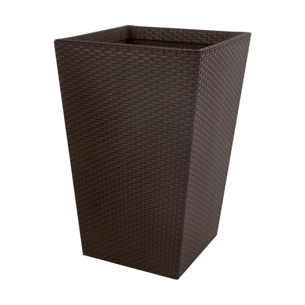 Keter Tall Flower Pot Rectangular Height 57cm Brown Rattan Style Plant ...