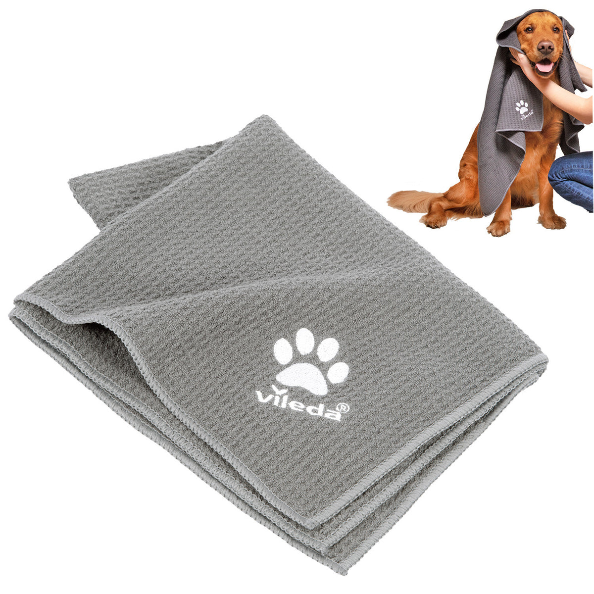 Vileda Pet Pro Microfiber Towel - XL Size, Ultra-Absorbent Towel Ideal ...