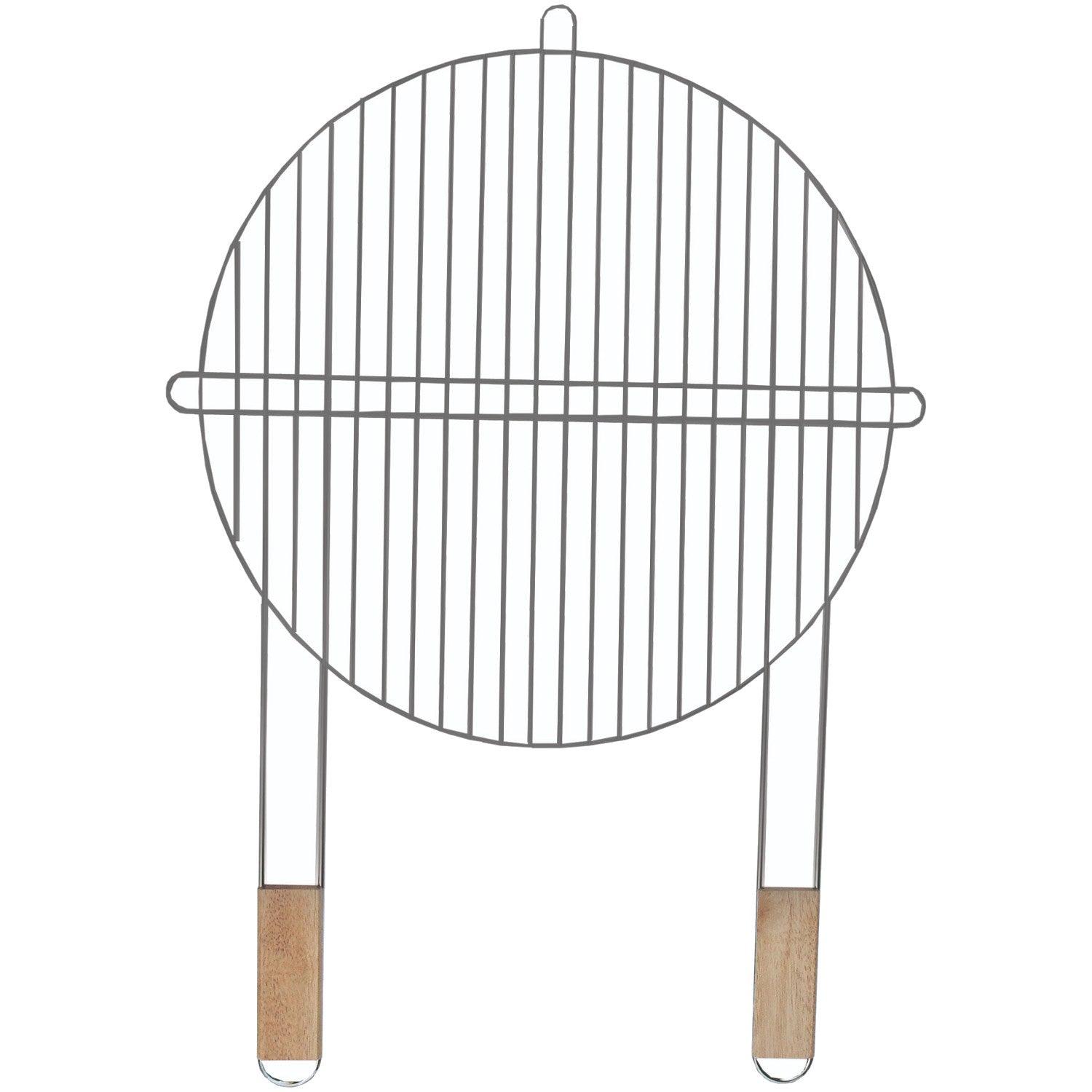 Master Grill & Party round grill grate, chrome-plated steel, wooden ha ...