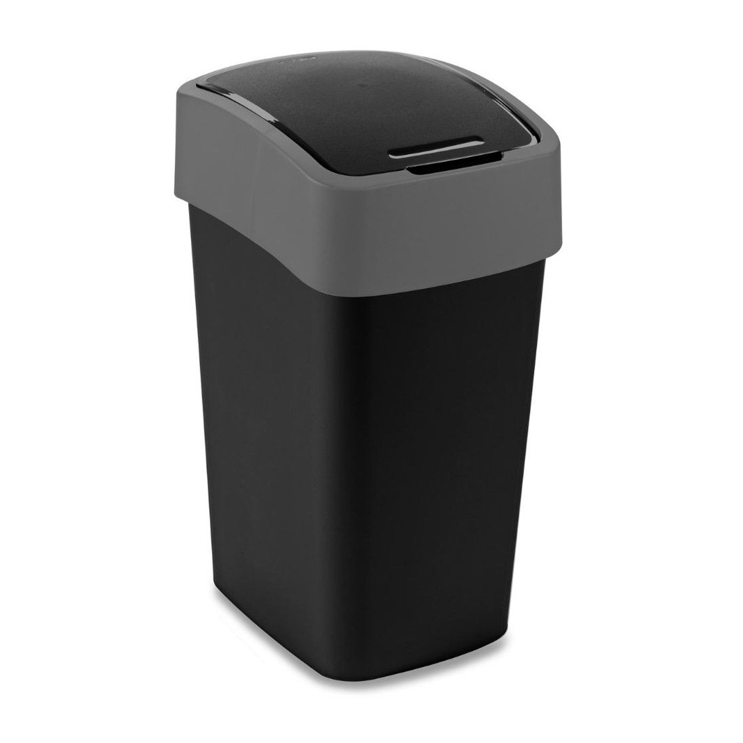 Curver waste garbage can, with lid, tilt out, 25l, black and silver, F ...