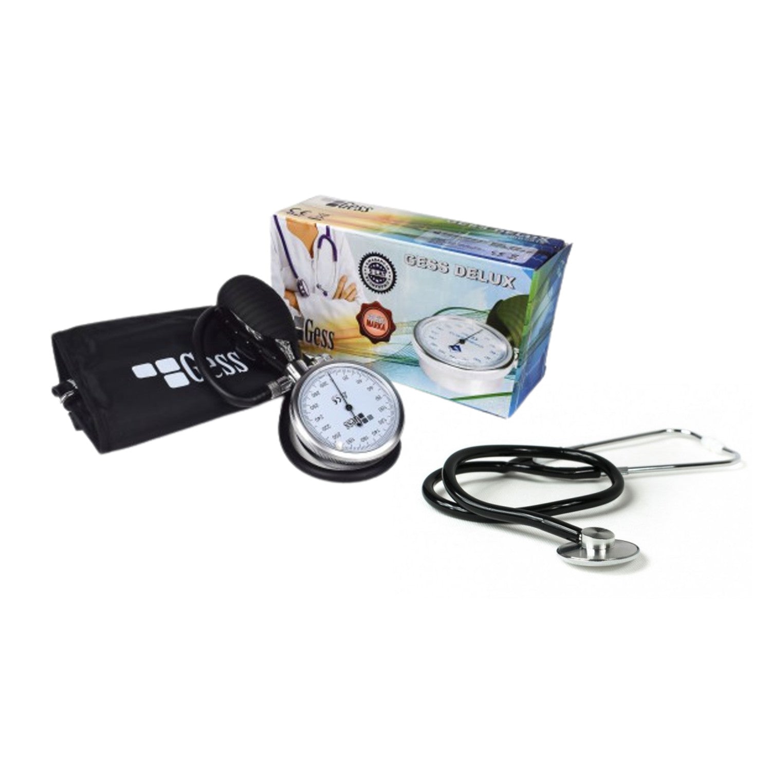 Gess Delux dial blood pressure monitor, complete with stethoscope, lar ...
