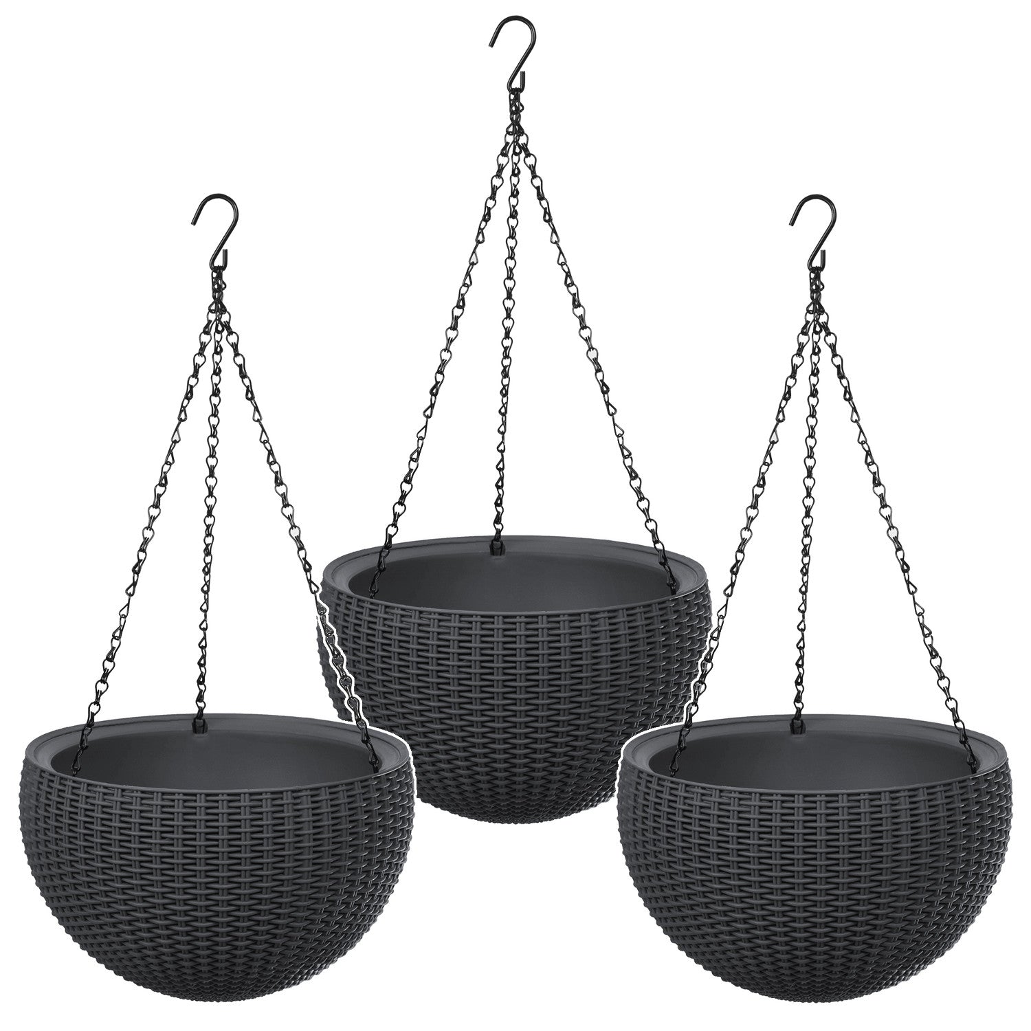 Keter Sphere Planter Hanging Pot, Anthracite, 3 pieces – Euroelectronics EU