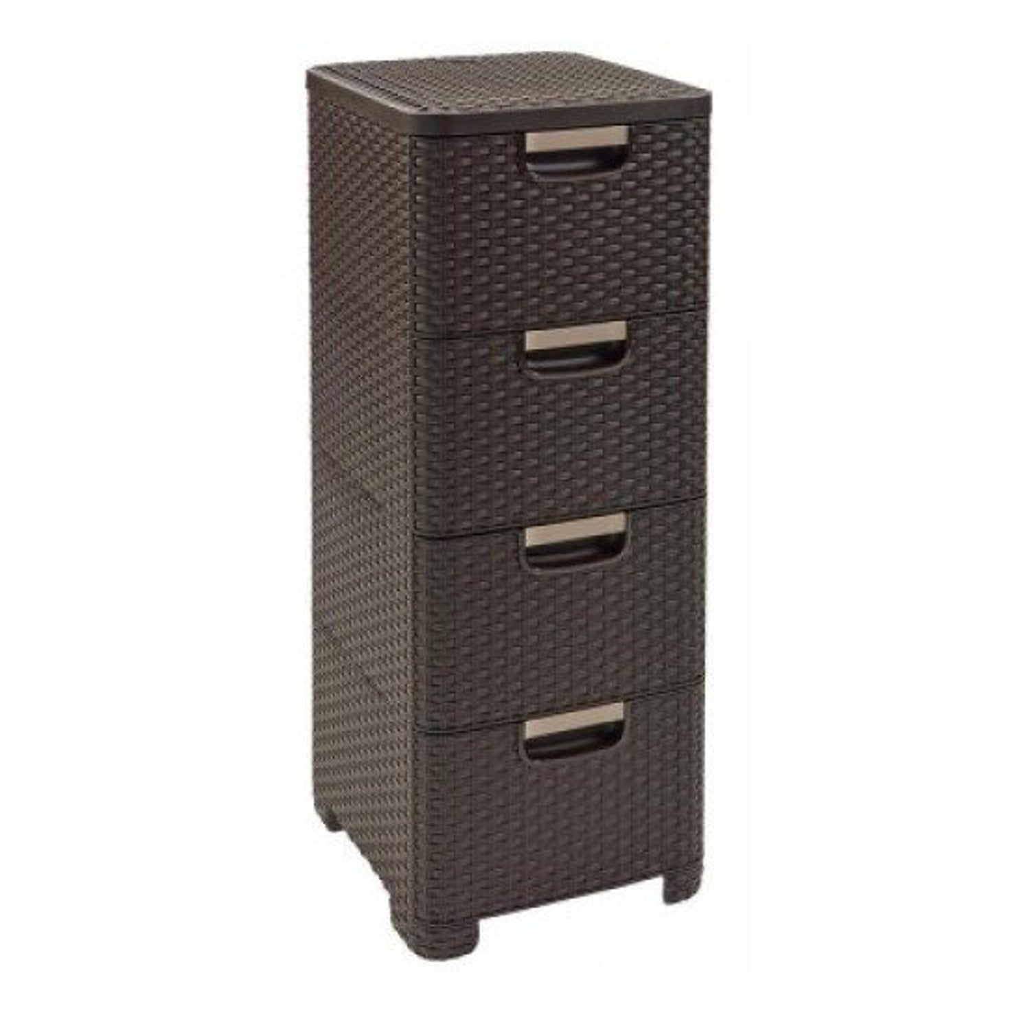 Curver 209906 Storage Unit with Drawers Curver Rattan Style Chest of D ...