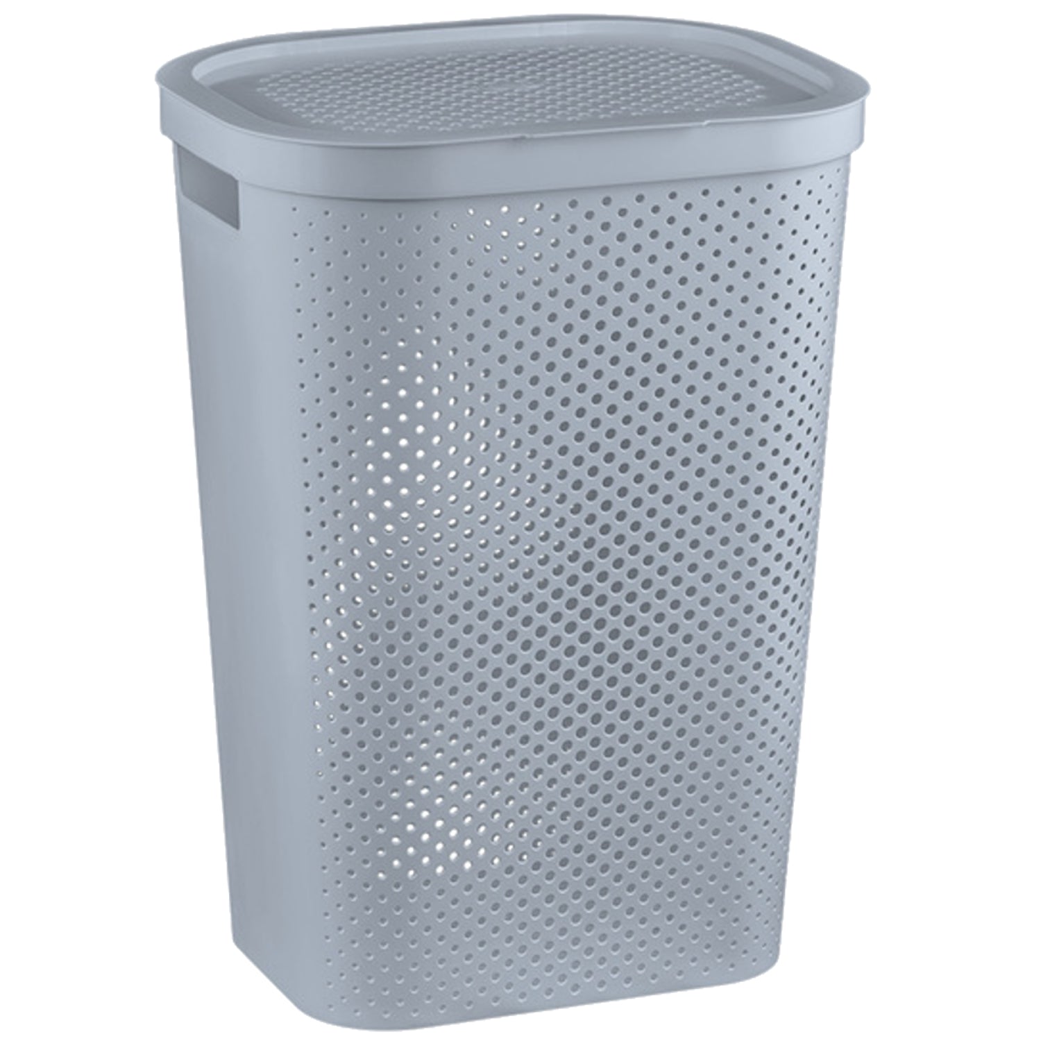 Curver Infinity Laundry Basket Hamper with Lid 60L Grey Openwork Vente ...