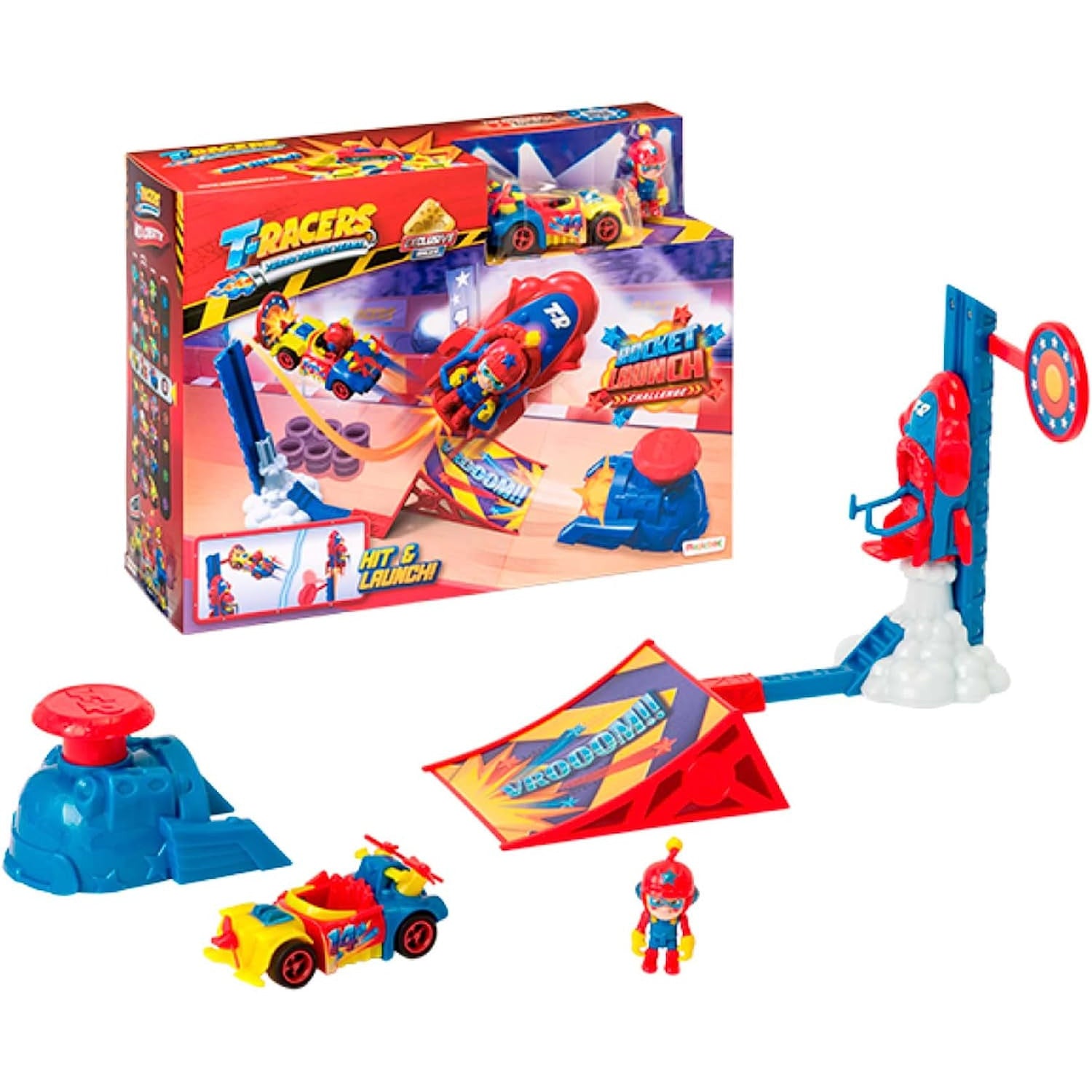 T-Racers Rocket Launch Challenge Playset Exclusive Vehicle Car Set Fig ...