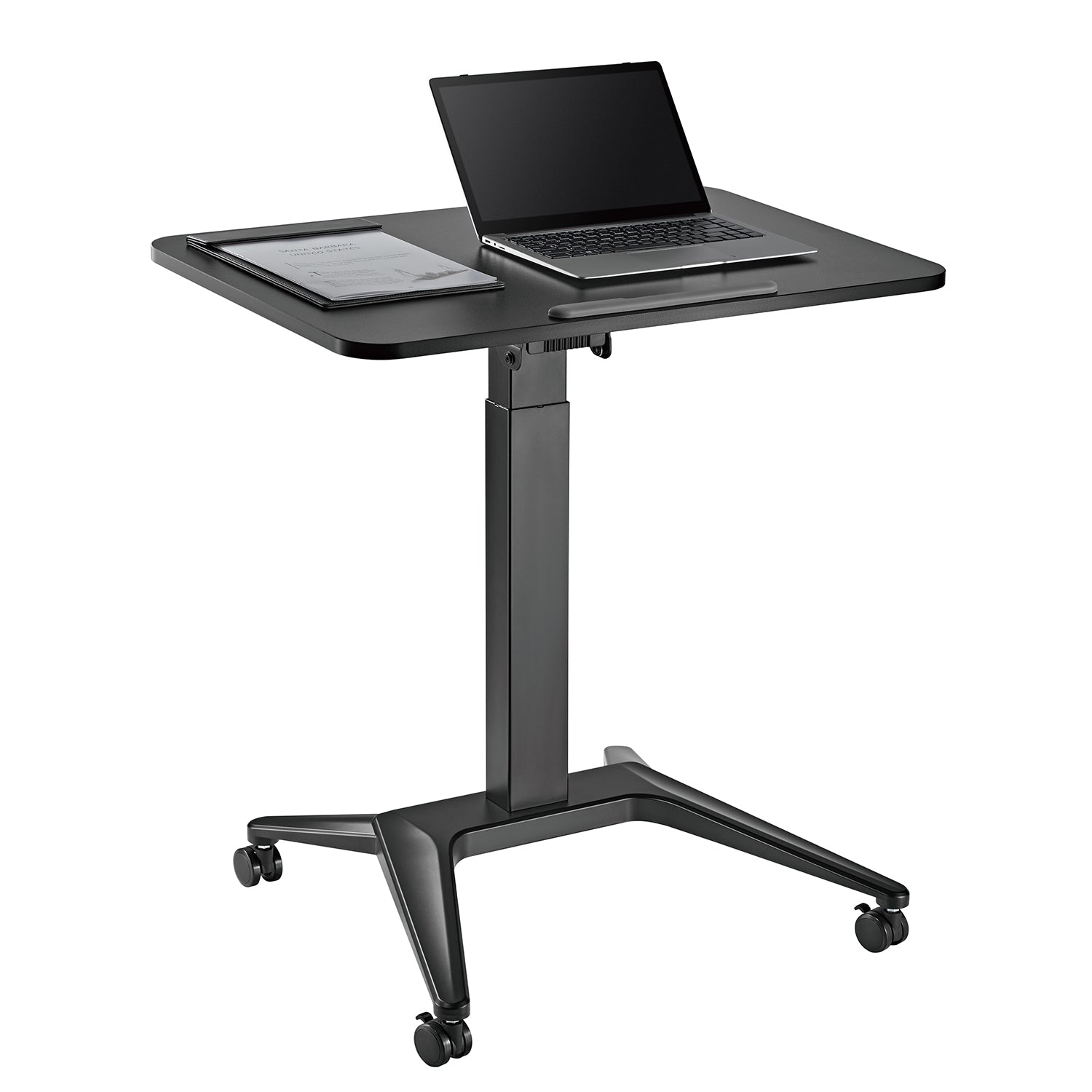 Maclean MC-453 B Mobile Laptop Desk with Pneumatic Height Adjustment ...