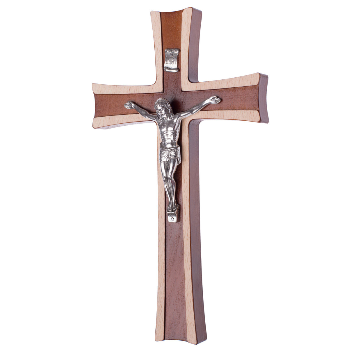 Wall Hanging Cross Christian Beech Wood Holy Jesus Crucifix Passion Pr ...