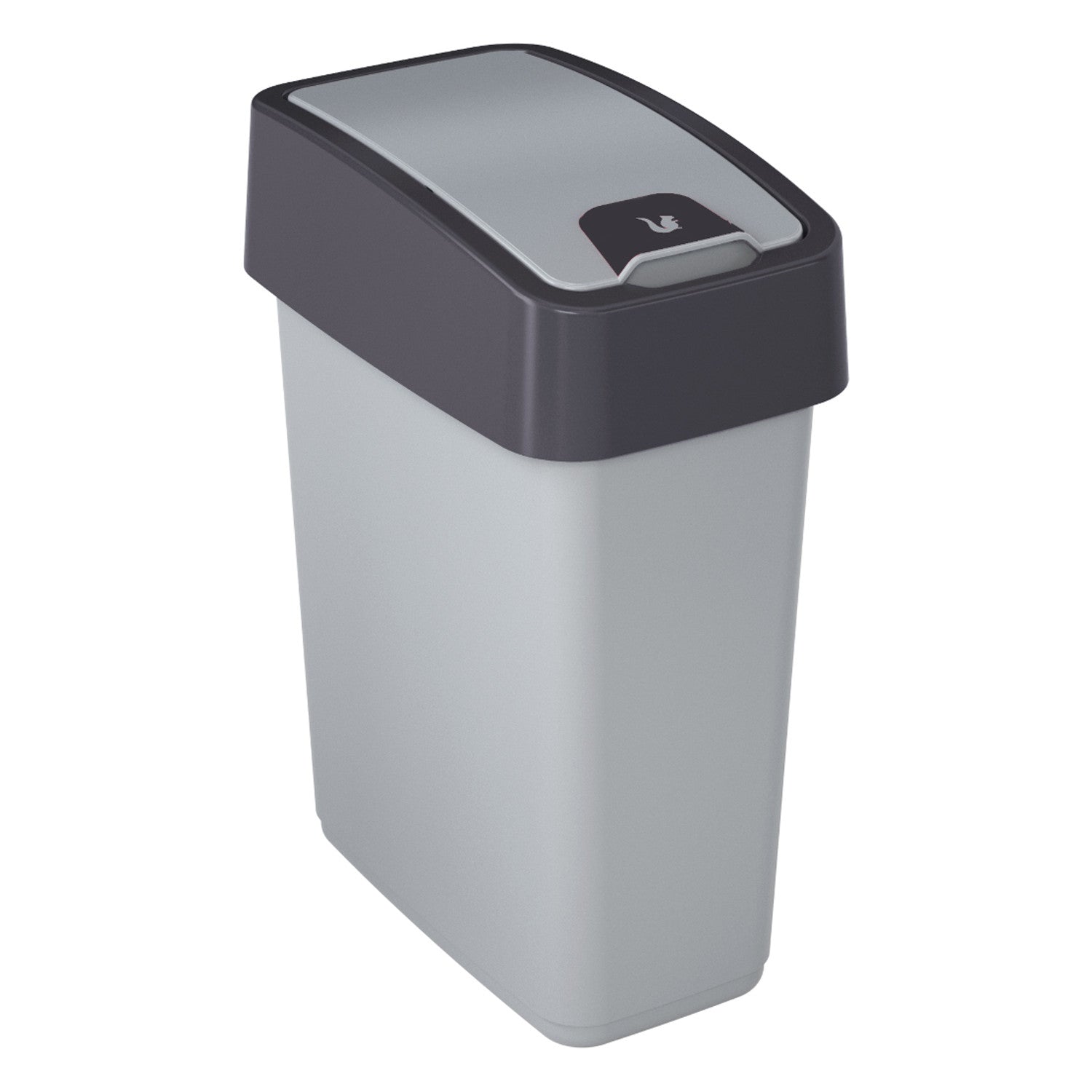 Keeeper Magne 10L Waste Dust Bin with Lift & Flip Push Lid Silver Grey ...