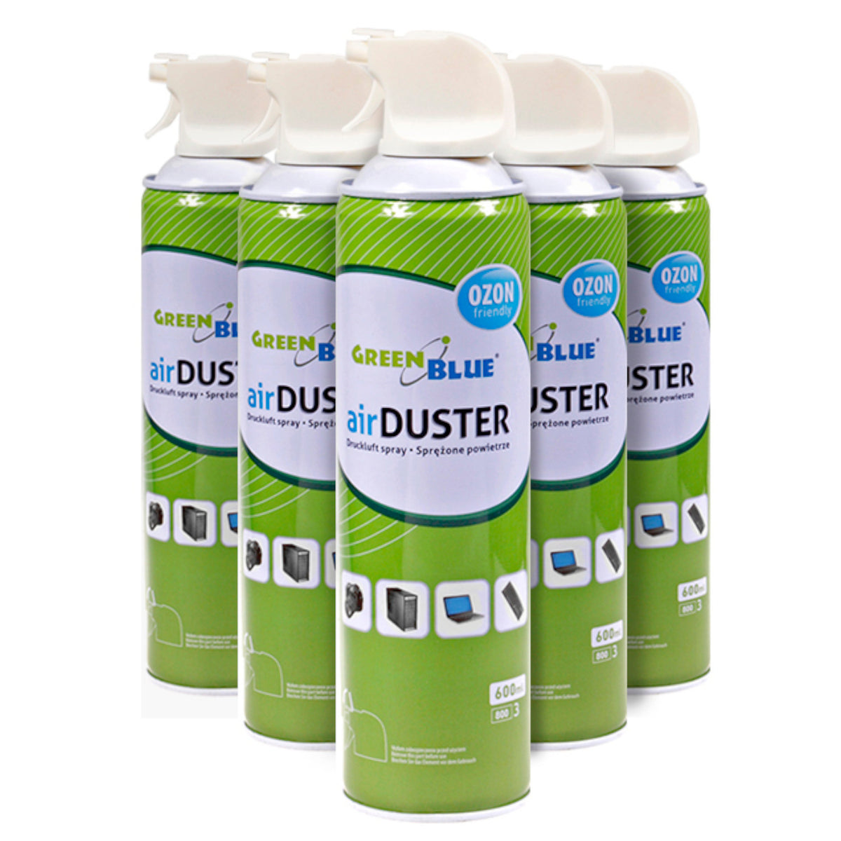 Green Blue GB600 Compressed Air Spray 5x 600ml Air Duster Cleaning Com ...