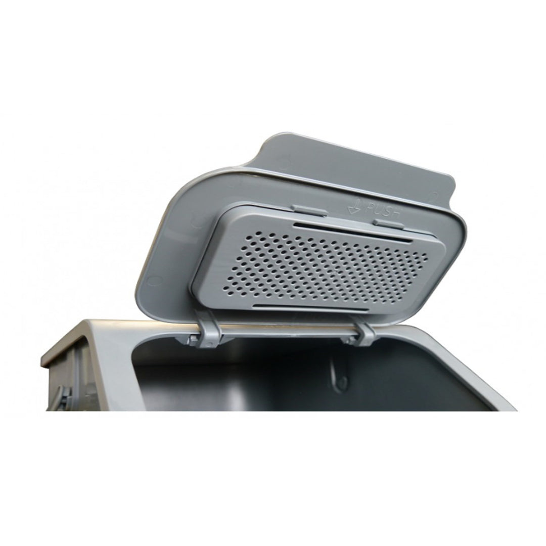 3x 35L Sorting Waste Bin Set w Coloured Lids Recycling Segregation Bla ...